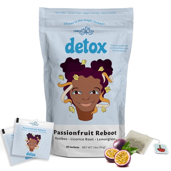 THREEE Natural Detox Tea for Gut & Body Cleanse, Healthy Herbal ...