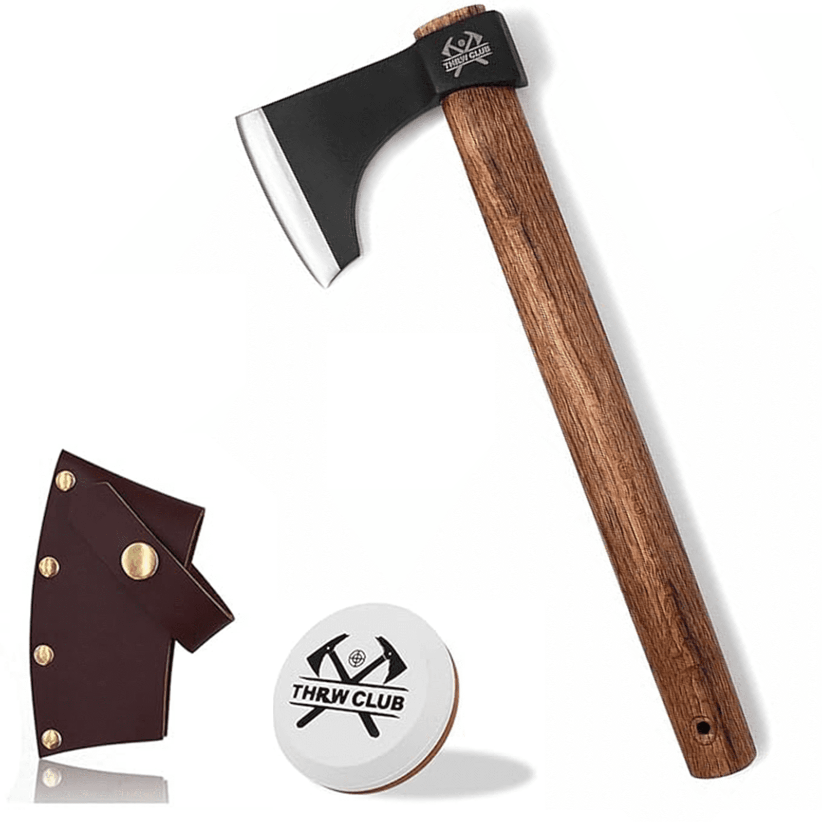THRWCLUB 16.1" Camping Axe with 1065 High Carbon Steel & Beech Handle ...