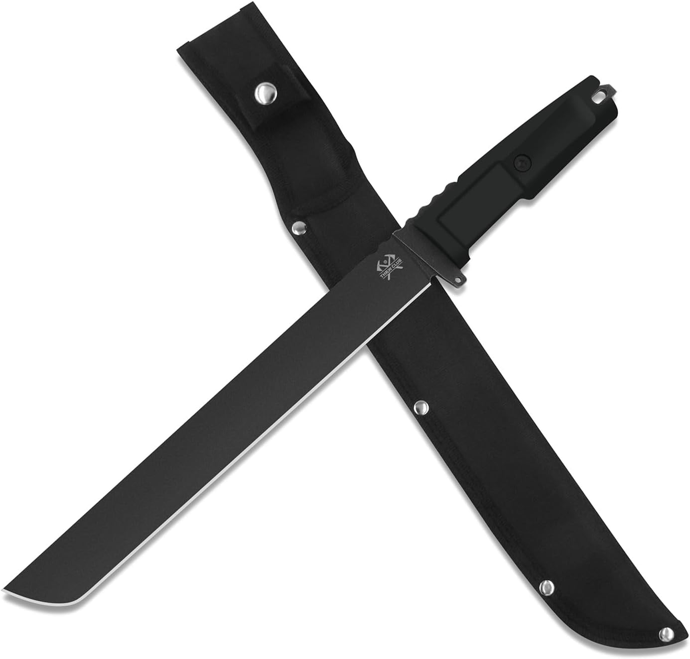 THRWCLUB 16.5" Machete with Sheath,Ergonomic Non-Slip Rubber Handle ...