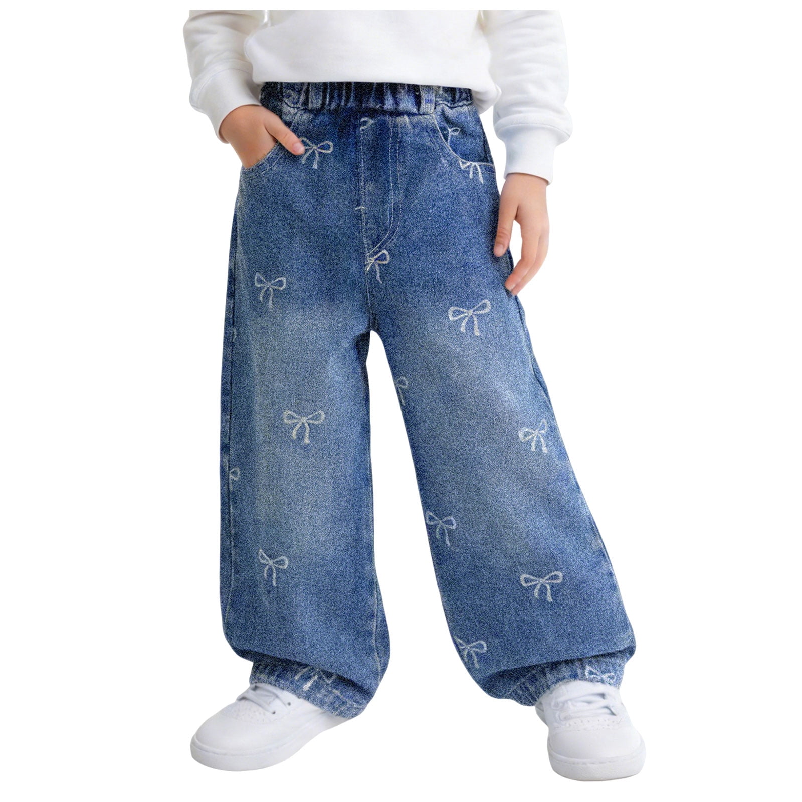 THSXS Pants For Girls Girls Jeans Size 8 Jeans For Girls Baggy Wide Leg ...