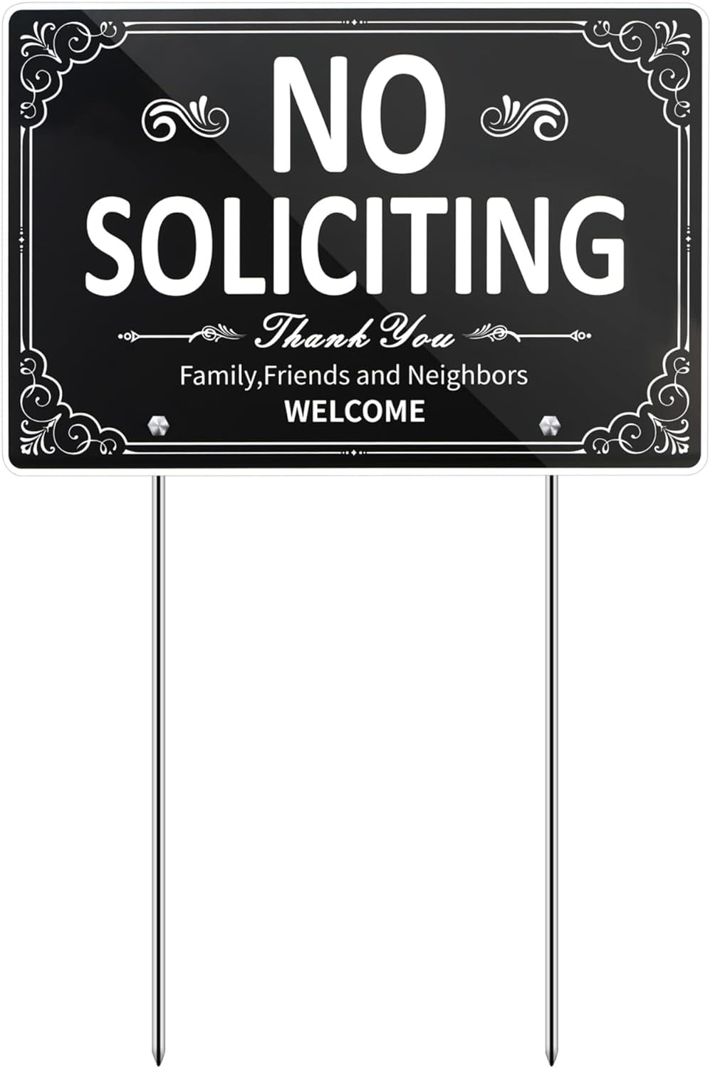 THTEN No Soliciting Sign for Yard with Stake,All Metal no trespassing ...