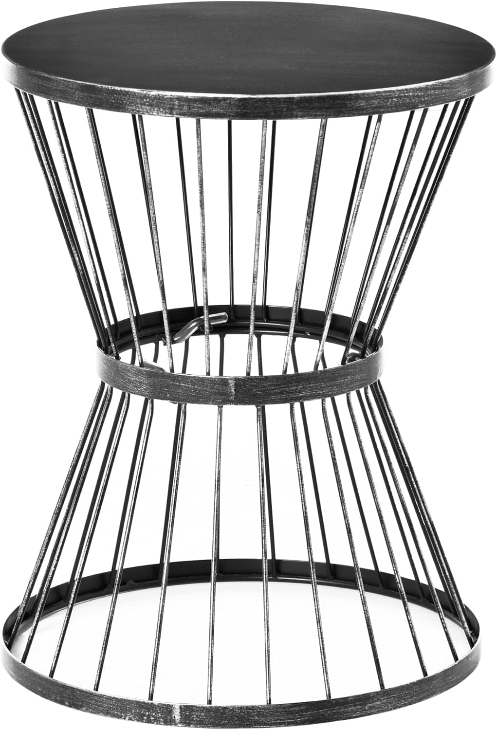 THTGCD 16" Steel Patio Side Table, Garden End Table with Hourglass ...