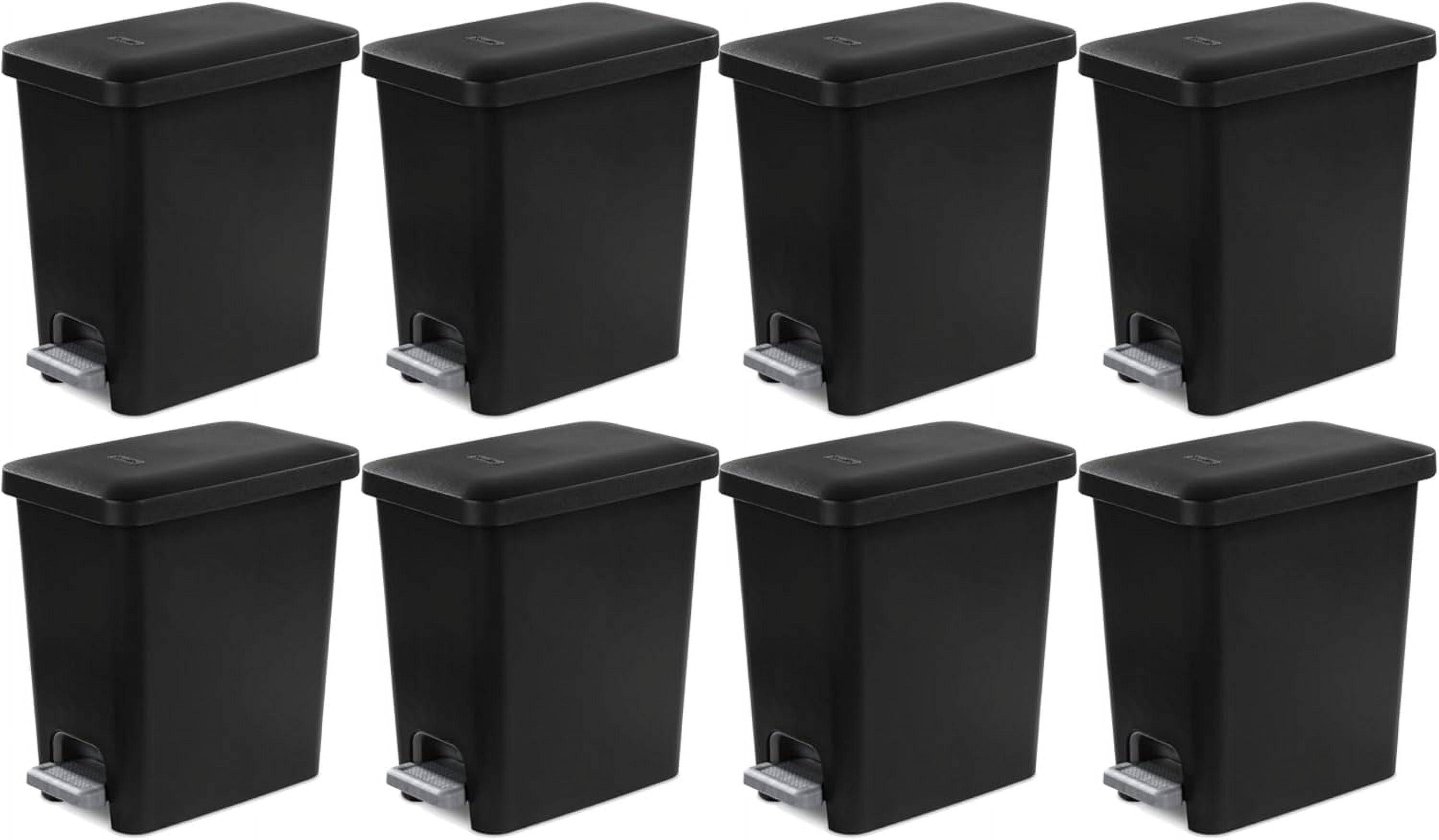 THTGCD 2.7 Gallon Rectangular Step On Kitchen Trash Bin Plastic Indoor ...