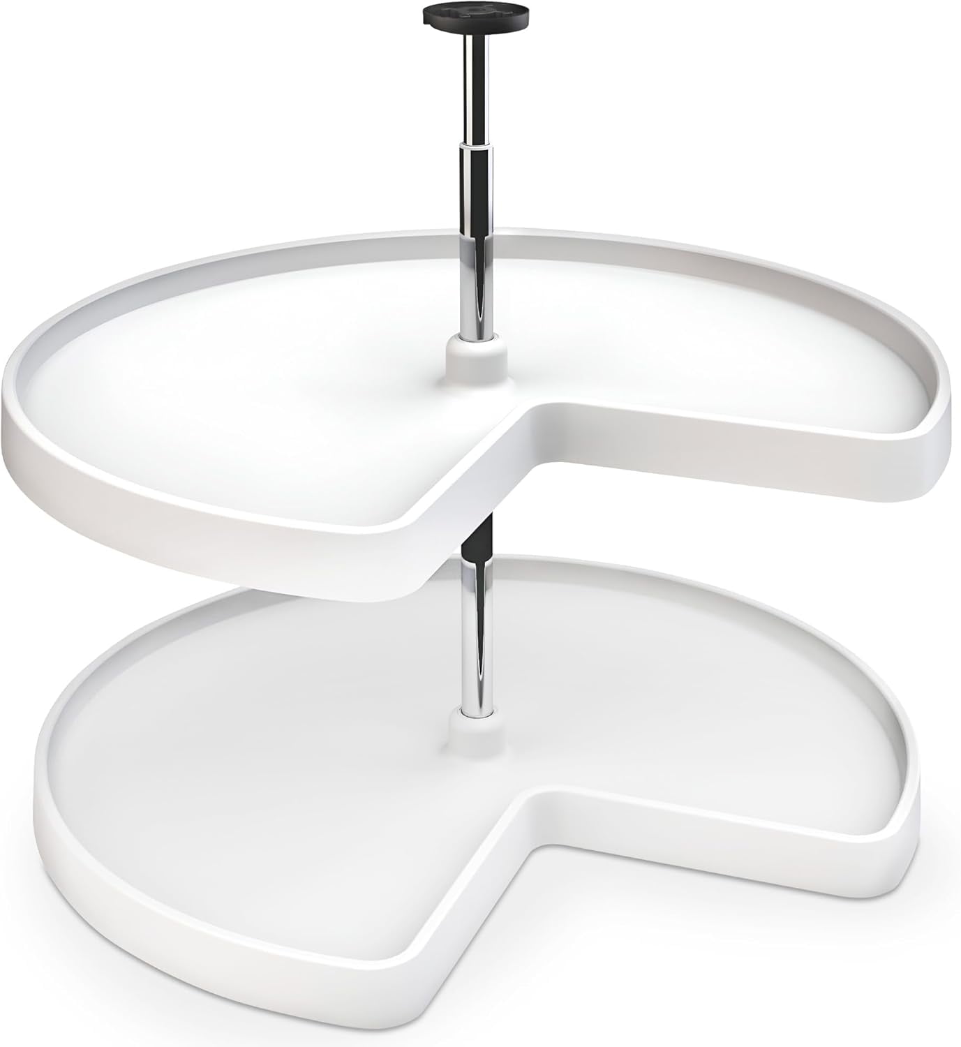 THTGCD 2 Tier Kidney Cut Lazy Susan for Corner Base Cabinets, Plastic ...