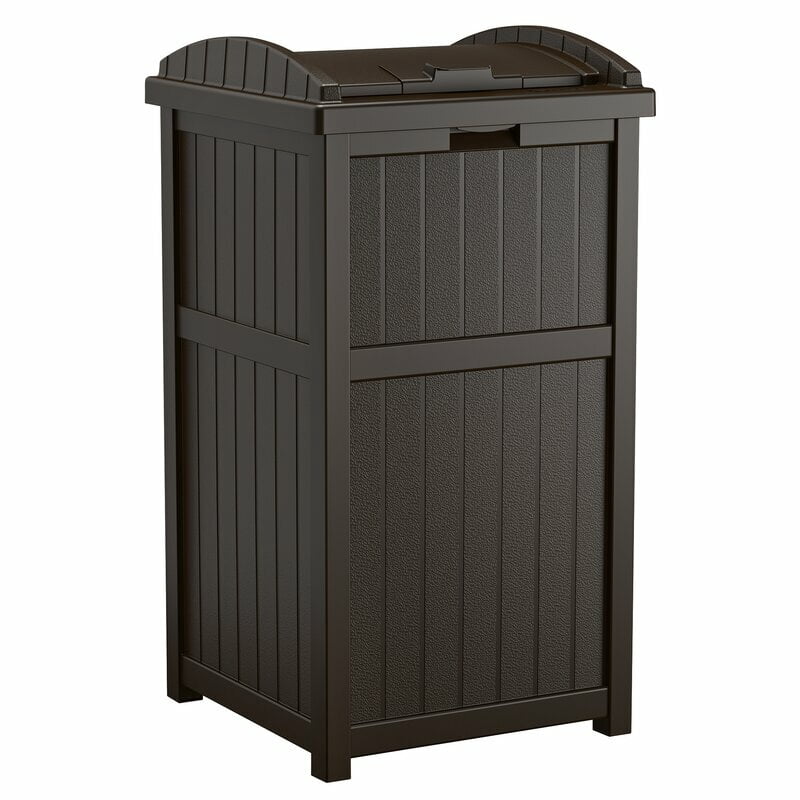 THTGCD 33 Gallon Outdoor Trash Can with Locking Lid - Weatherproof ...