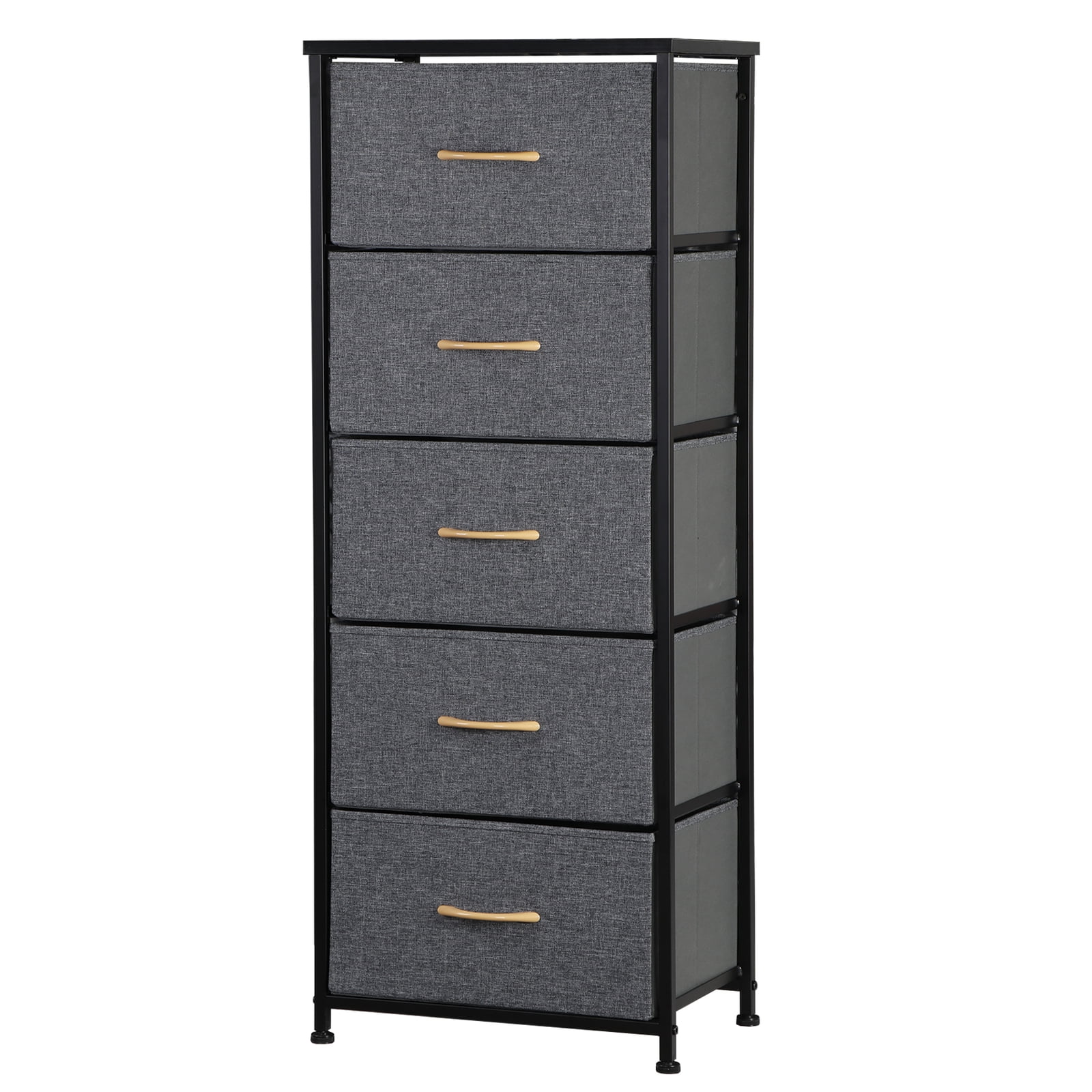 THTGCD 4-Drawer Storage Dresser Metal Frame MDF Wood Top Storage ...