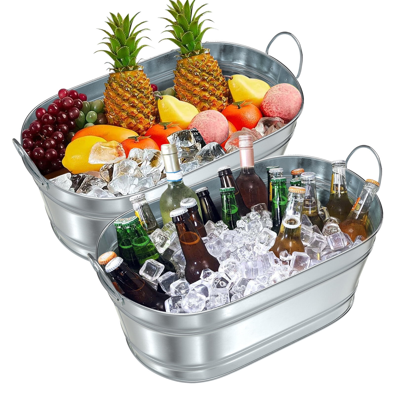 THTGCD 6.2 Gallon Beer Beverage Tub Ice Bucket with Handles, Party ...