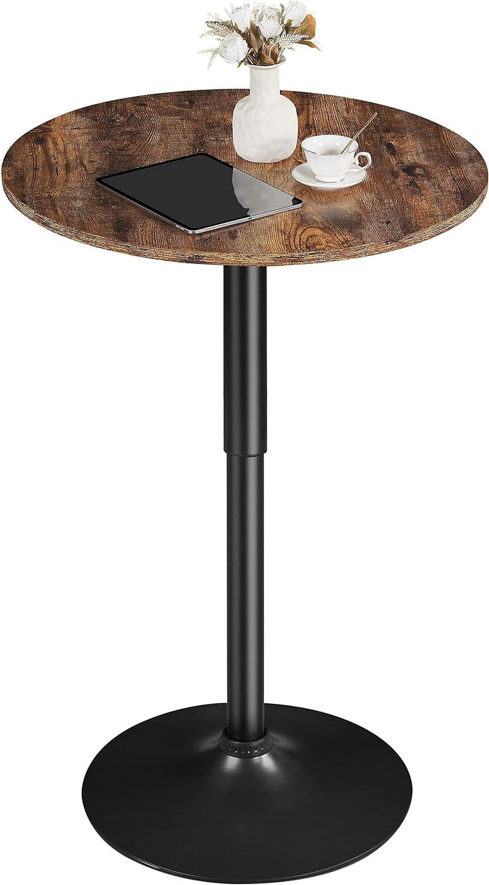 THTGCD Height Adjustable Round Pub Table Counter Bar Height MDF Top ...