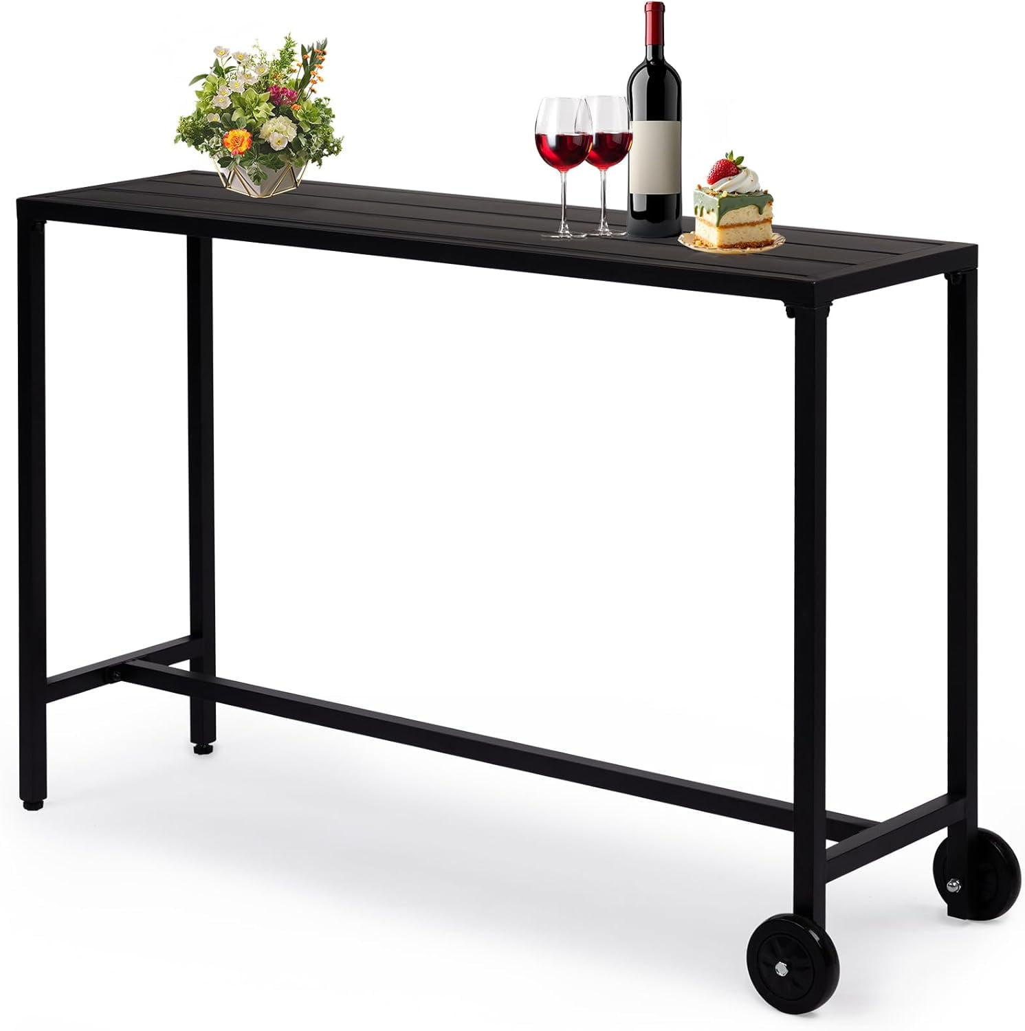 THTGCD Outdoor Bar Table, 37" Height Patio Pub Table with Waterproof ...