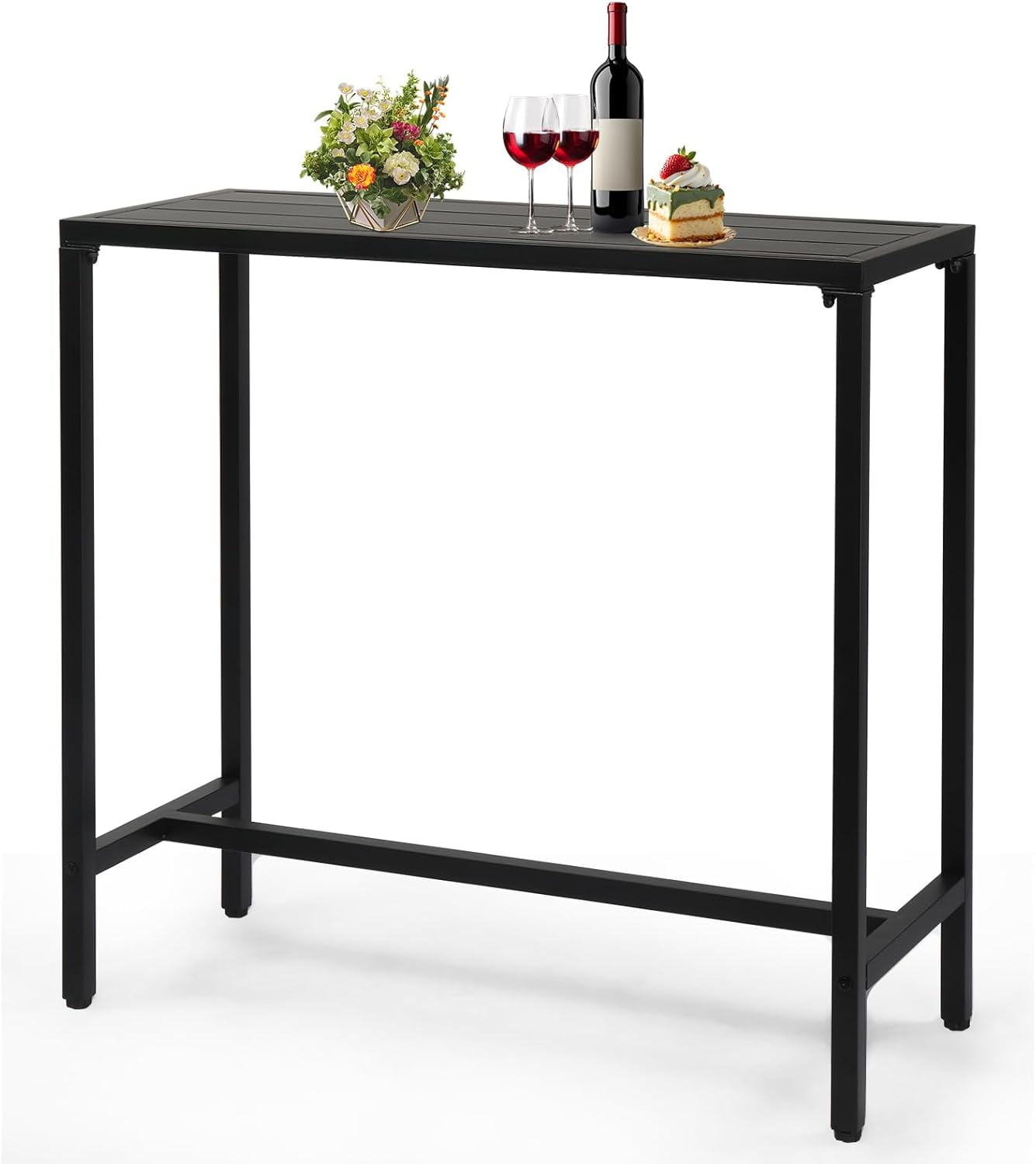 THTGCD Outdoor Bar Table, 37" Height Patio Pub Table with Waterproof ...