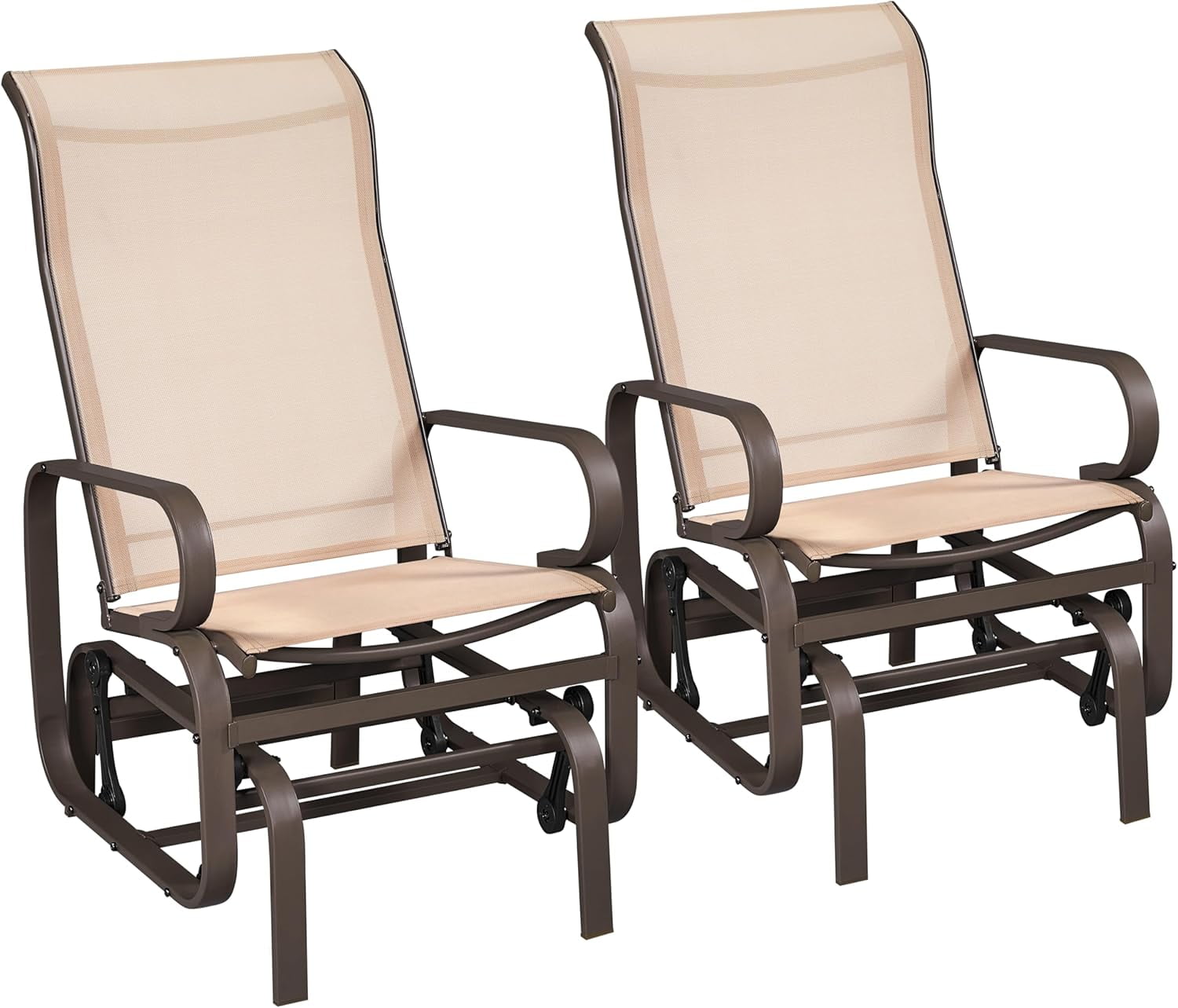 THTGCD Outdoor Glider Chair, Lounge Rocking Chair with Sling Fabric and ...