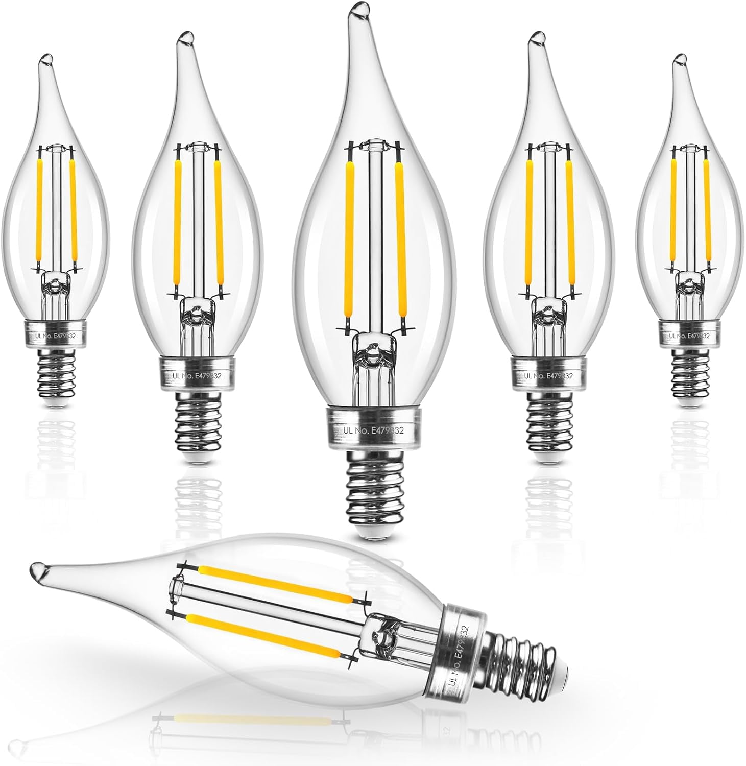 THTGDW-E12 Candelabra Bulbs 40 watt Equivalent, 90+ CRI Dimmable E12 ...