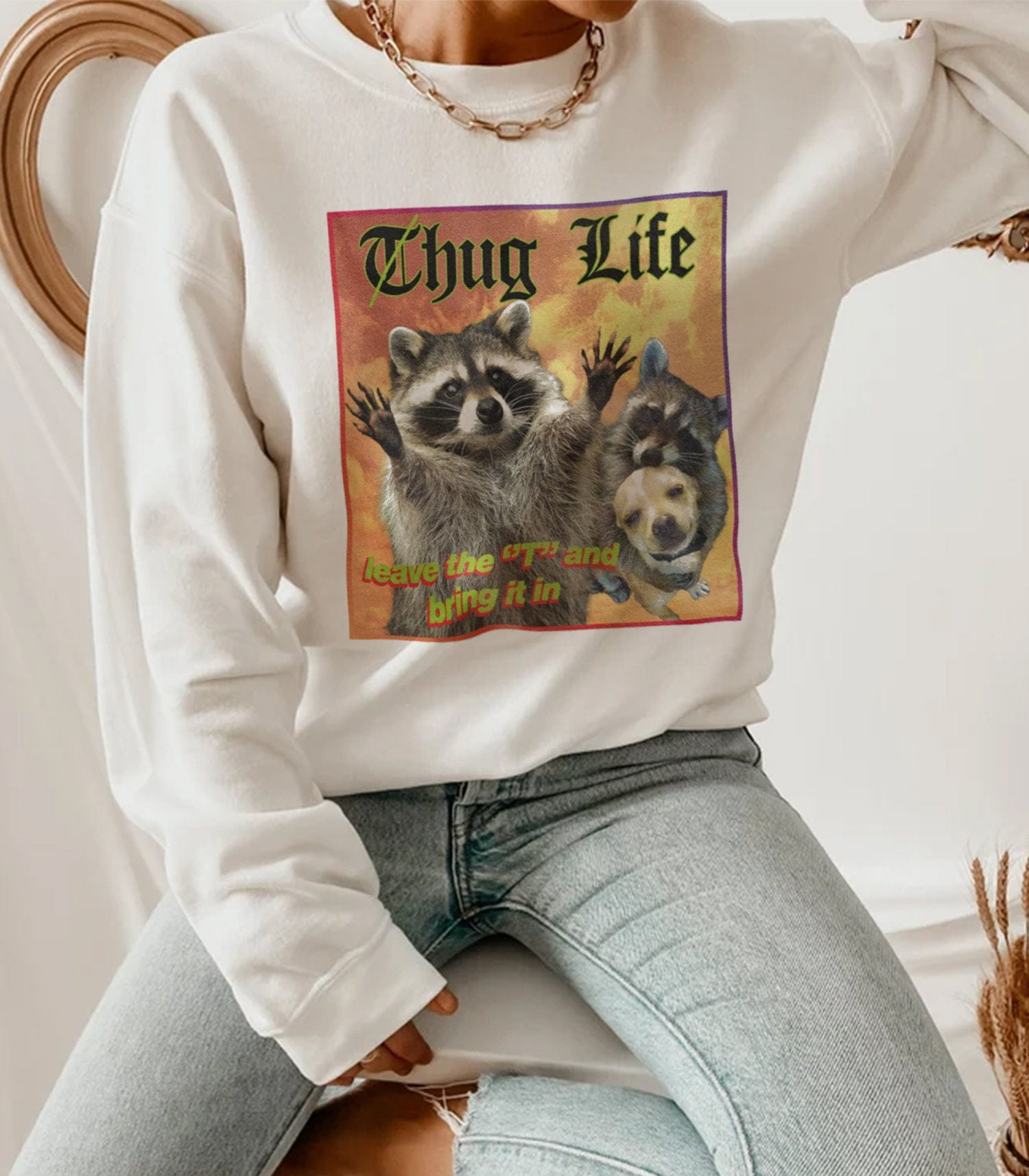 THUG LIFE Hug Life Meme Shirt -Raccoon Tanuki,Opossums Lover Shirt ...