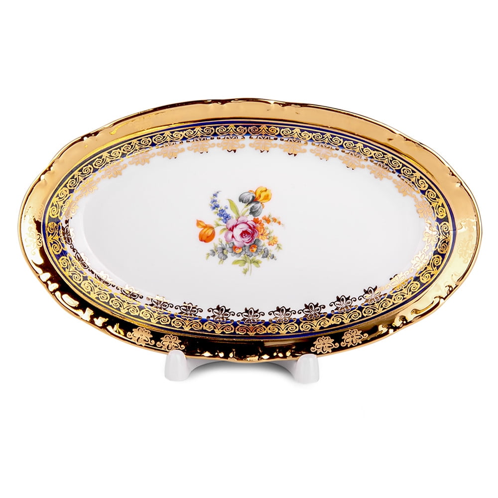 THUN Oval Serving Plate 8.27" (21 cm) Gardens of Versailles Porcelain ...