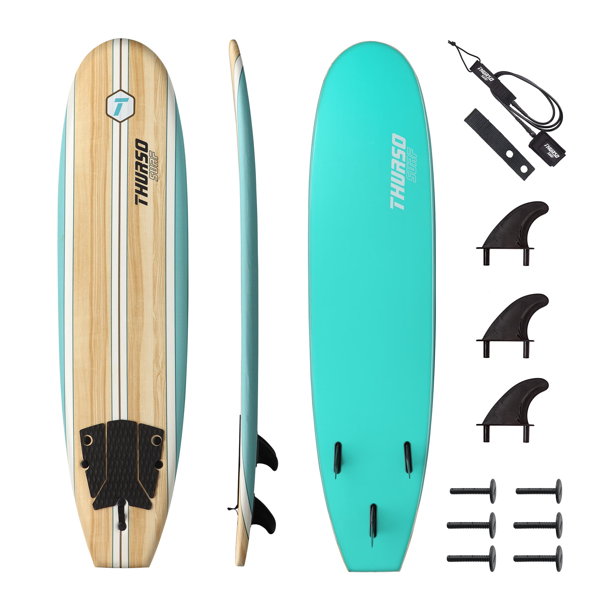 THURSO SURF Aero 7ft Soft Top Foam Beginner Surfboard for Adults and ...