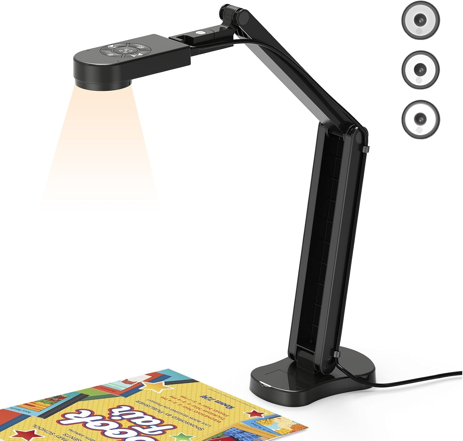 THUSTAR 8MP Document Camera & Webcam 4K with Dual Microphones, USB ...