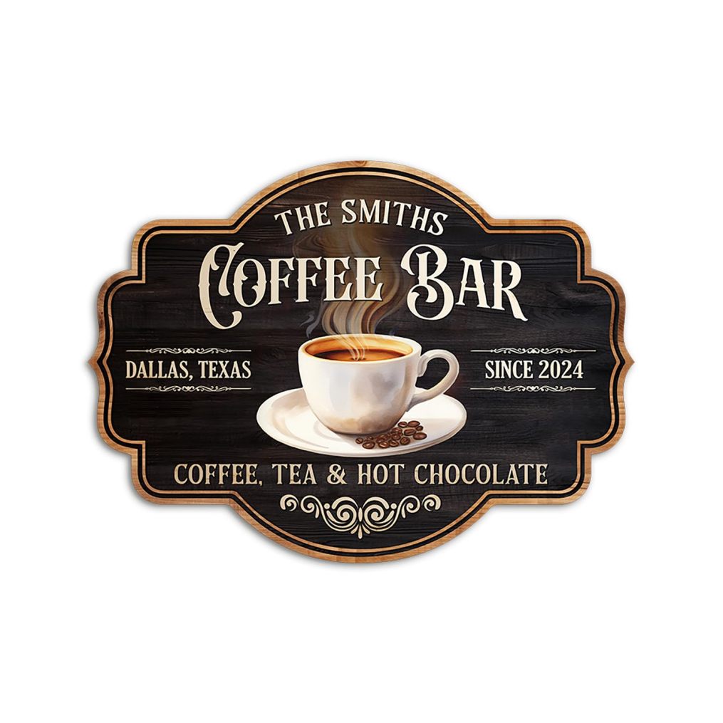 THUYPT Personalized Coffee Sign, Coffee Wooden Sign Plaque Wall Hanging ...