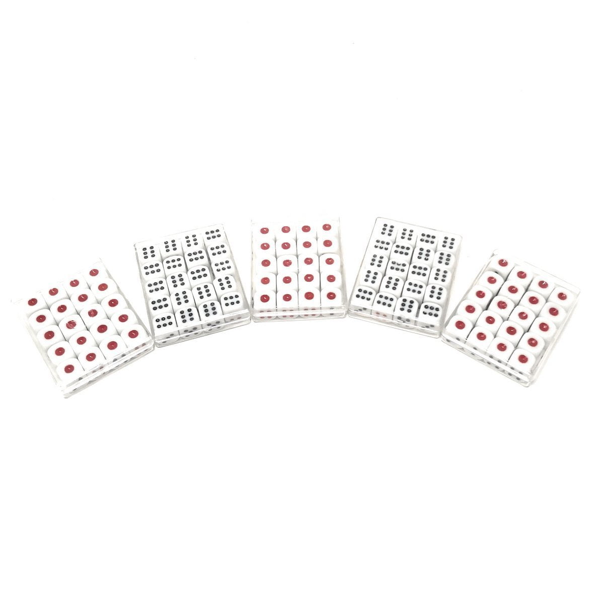 THY COLLECTIBLES 12mm White Dice with Black & Red Pips Dots for Board ...