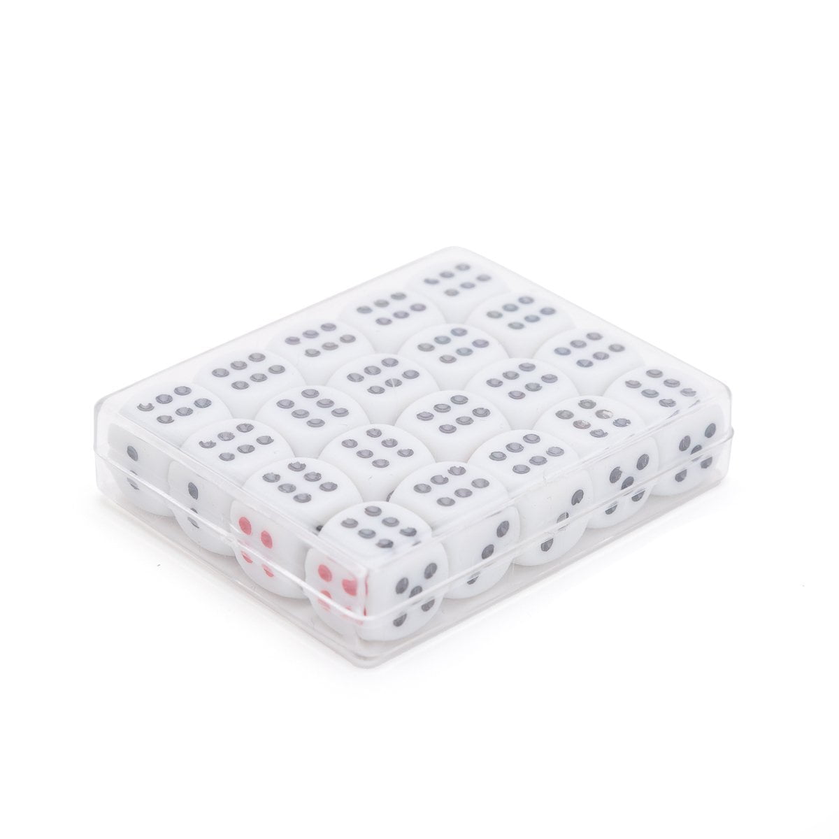THY COLLECTIBLES 12mm White Dice with Black & Red Pips Dots for Board ...
