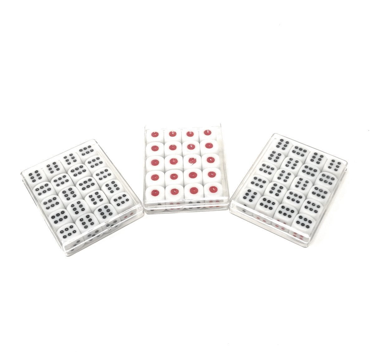THY COLLECTIBLES 12mm White Dice with Black & Red Pips Dots for Board ...