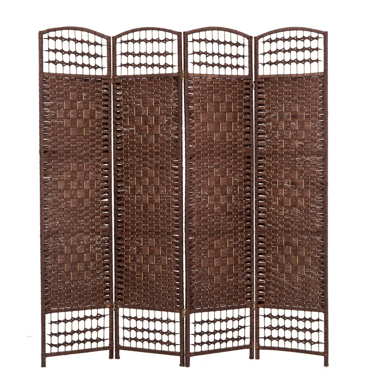 THY COLLECTIBLES Decorative Freestanding Woven Bamboo 4 Panels Hinged ...