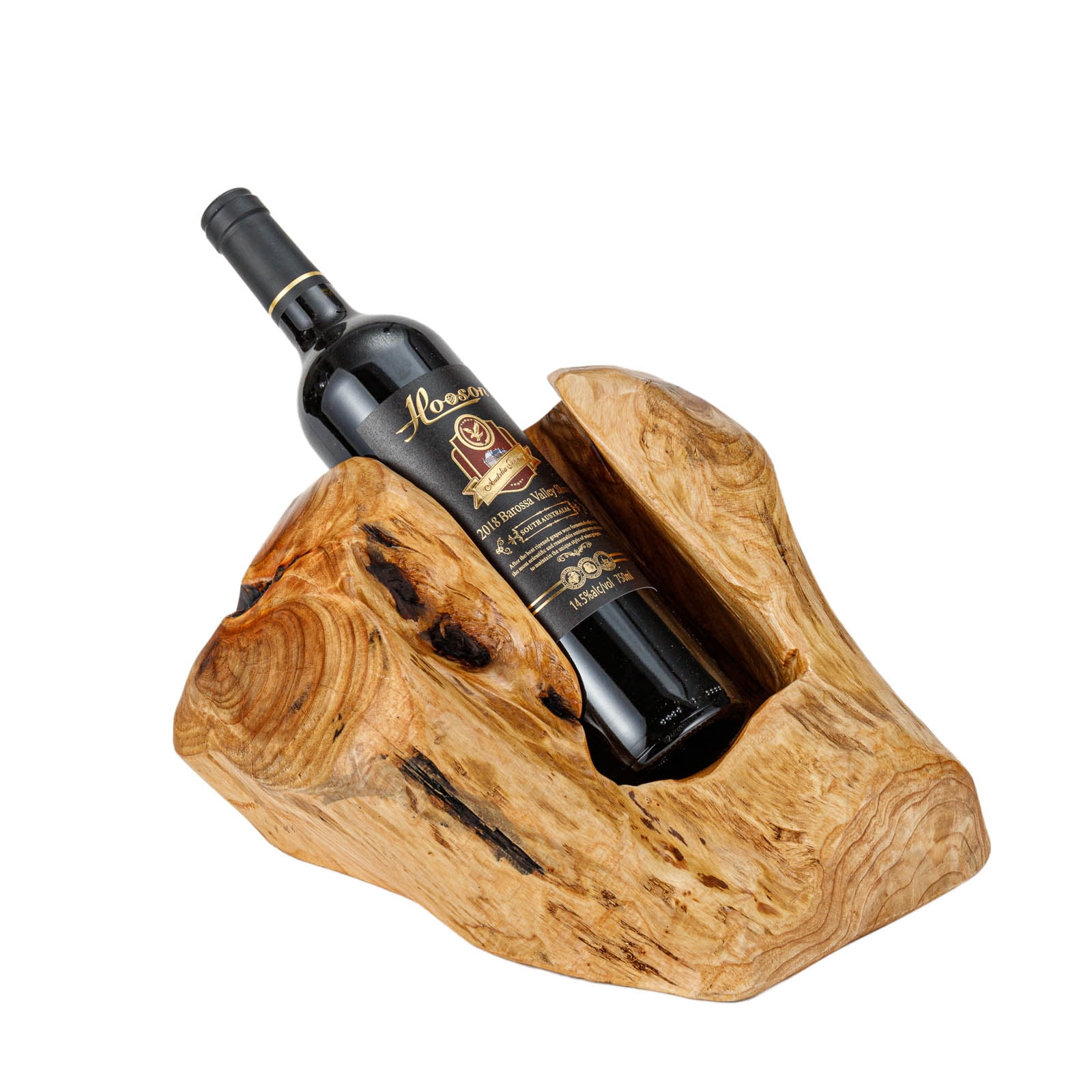THY COLLECTIBLES Natural Handcarved Root Wood Wine Bottle Holder ...