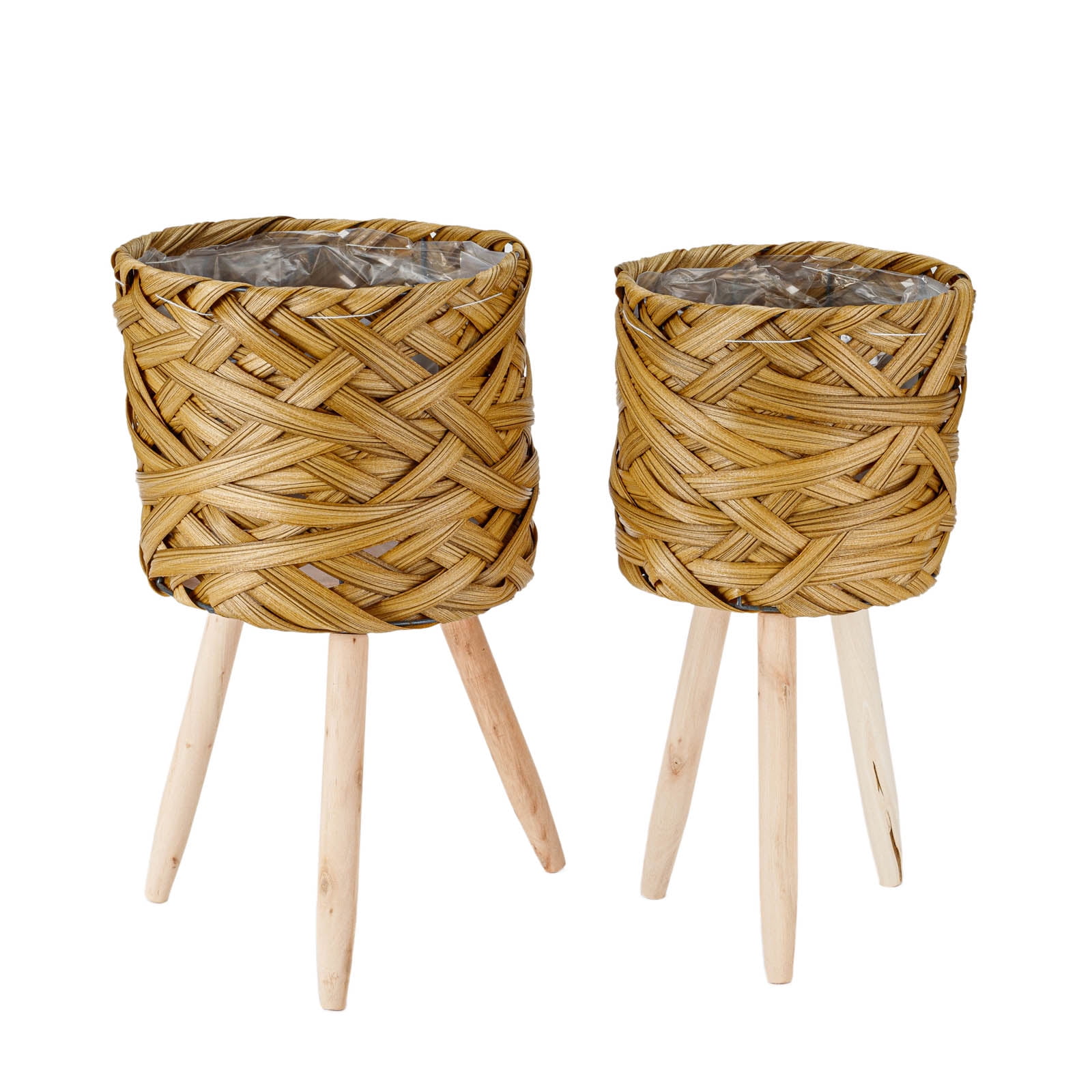 THY COLLECTIBLES Woven Planter Baskets Set with Legs, Multipurpose ...