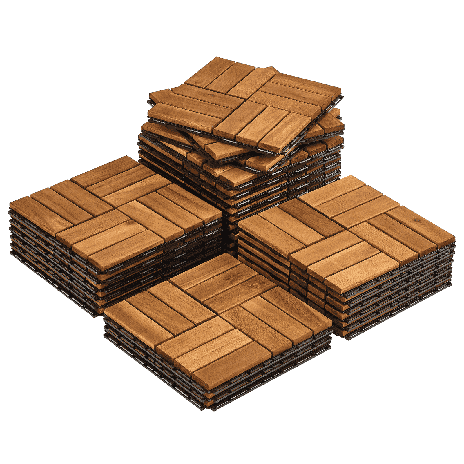 THYOI 27PCS Acacia Deck Tiles, 12"x12", Square Joint, Checker Pattern ...