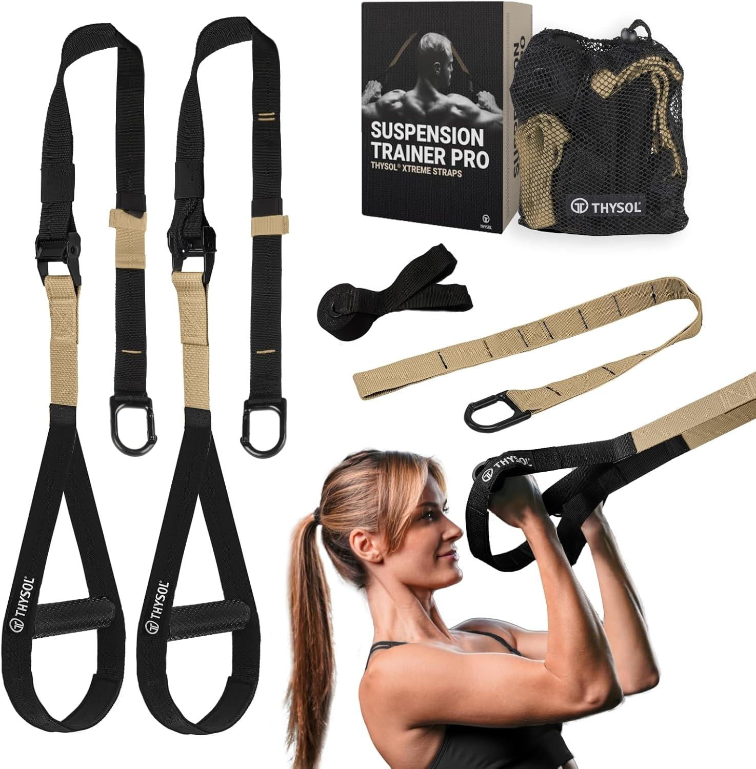 THYSOL® Resistance Trainer Pro Xtreme Straps Army | Sling Trainer Set ...