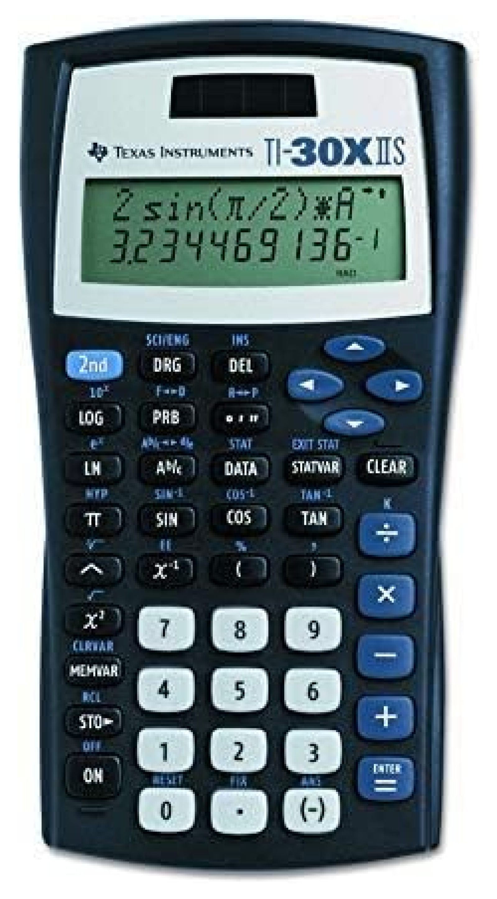 TI-30X IIS 2-Line Scientific Calculator, Black with Blue Accents ...