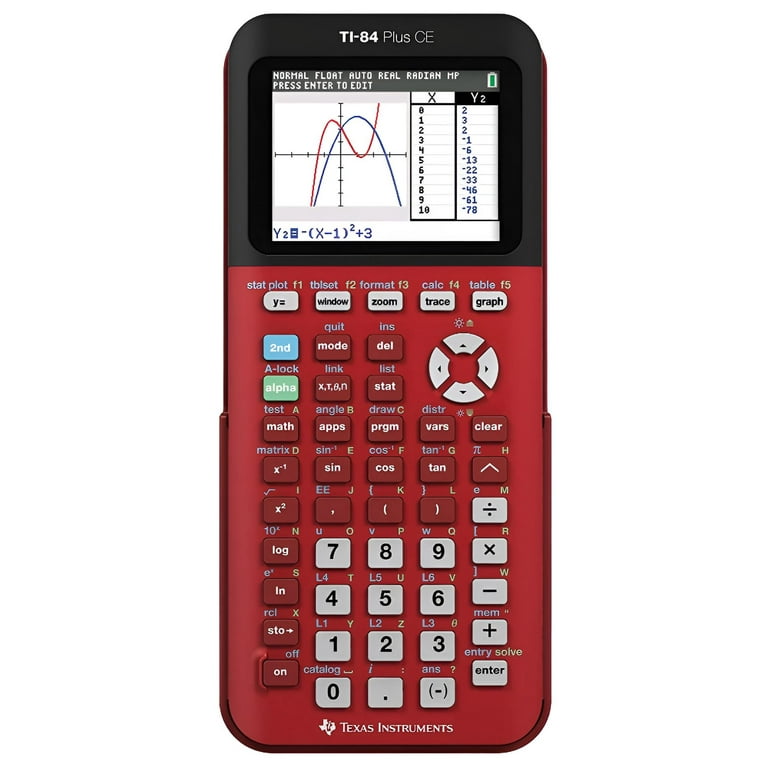 Texas Instruments TI 84 Plus CE Radical Red Color Graphing Calculator Walmart