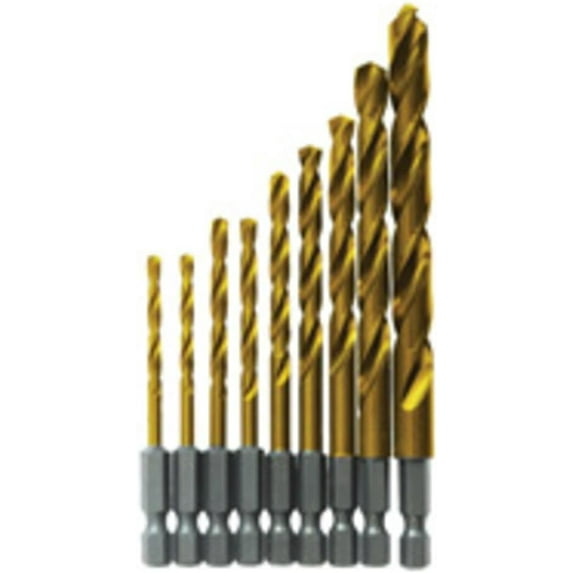 TI9IM 9 count. Impact Tough(TM) Titanium Nitride Coated Drill Bit Set ...