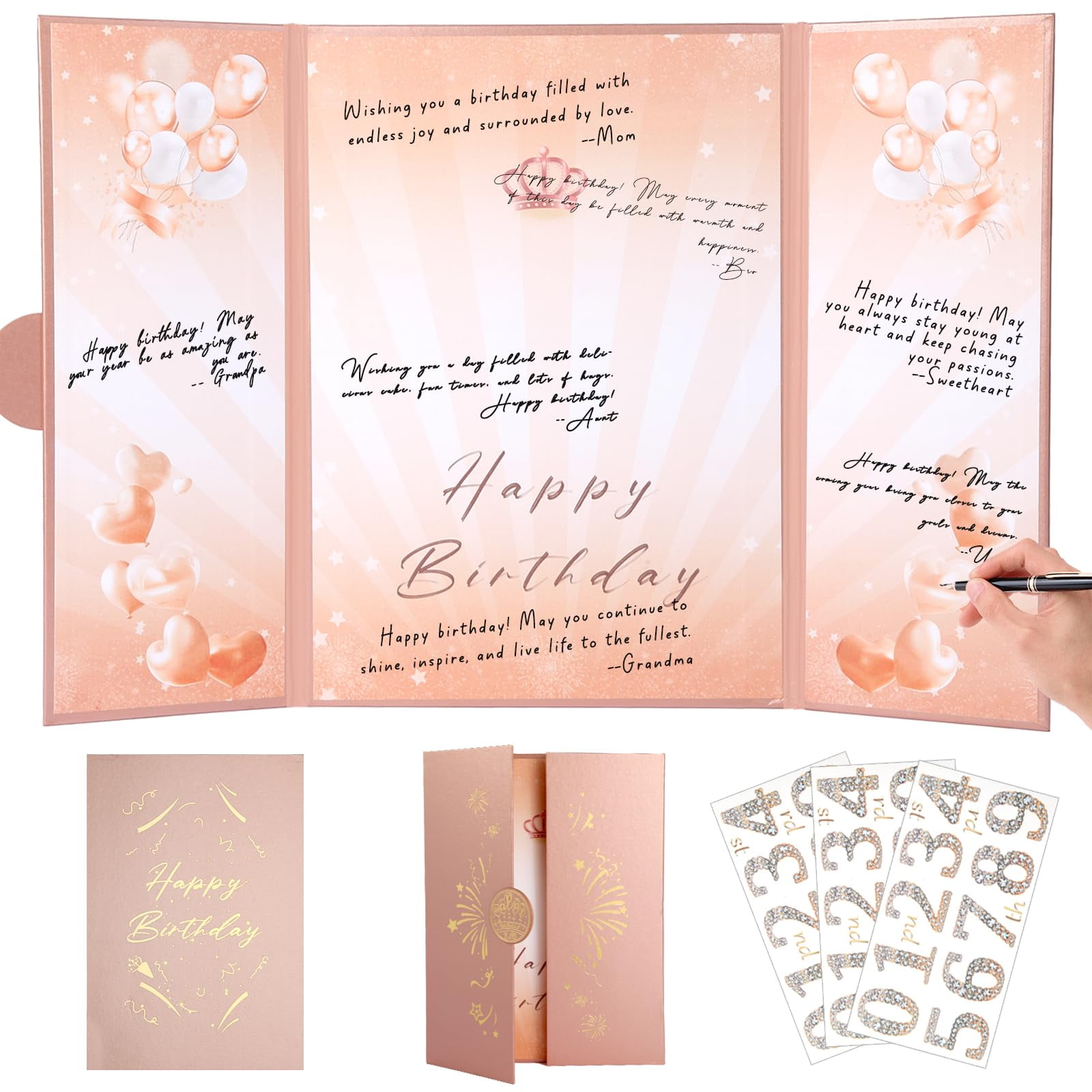 TIACABO Rose Gold Birthday Party Decorations,18" SMRx 12" Creative ...