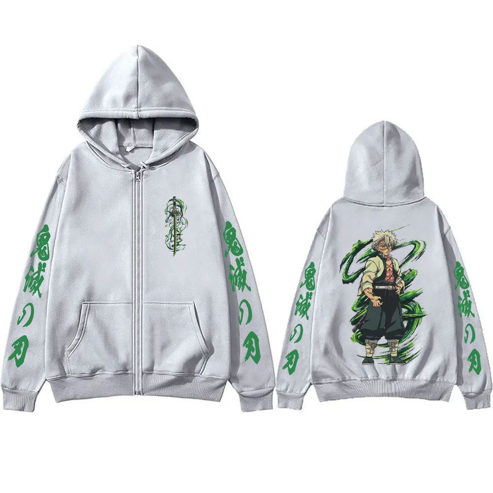 TIANCHU Shinazugawa Sanemi Anime Zip Up Hoodie - Unisex Oversized ...