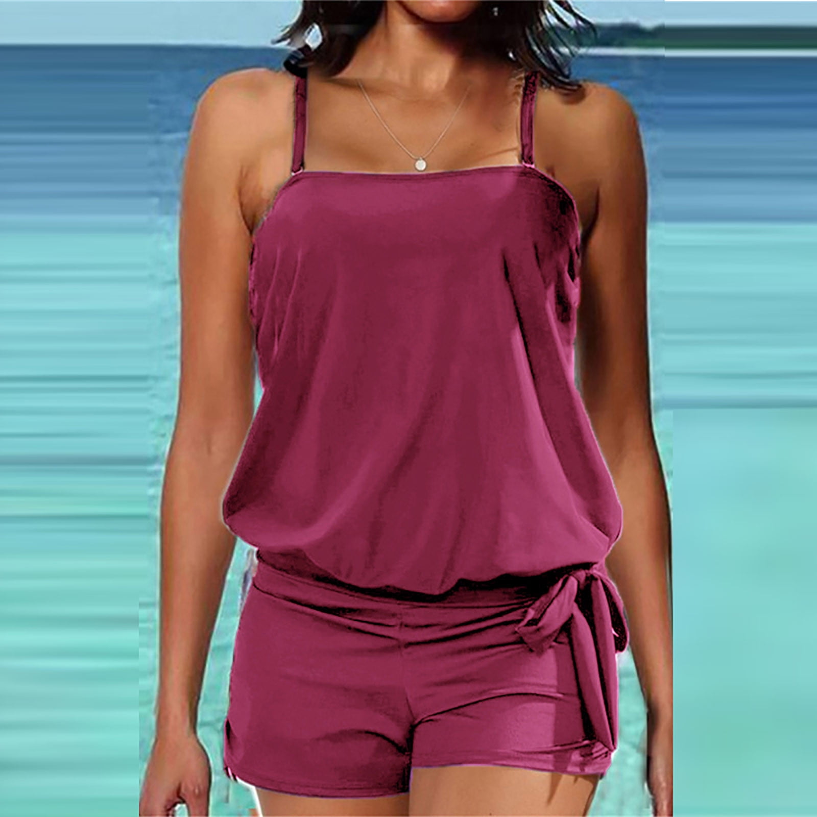TIANEK 2 Piece Swimsuit Tops for Women Tankini Modest Summer Pools ...