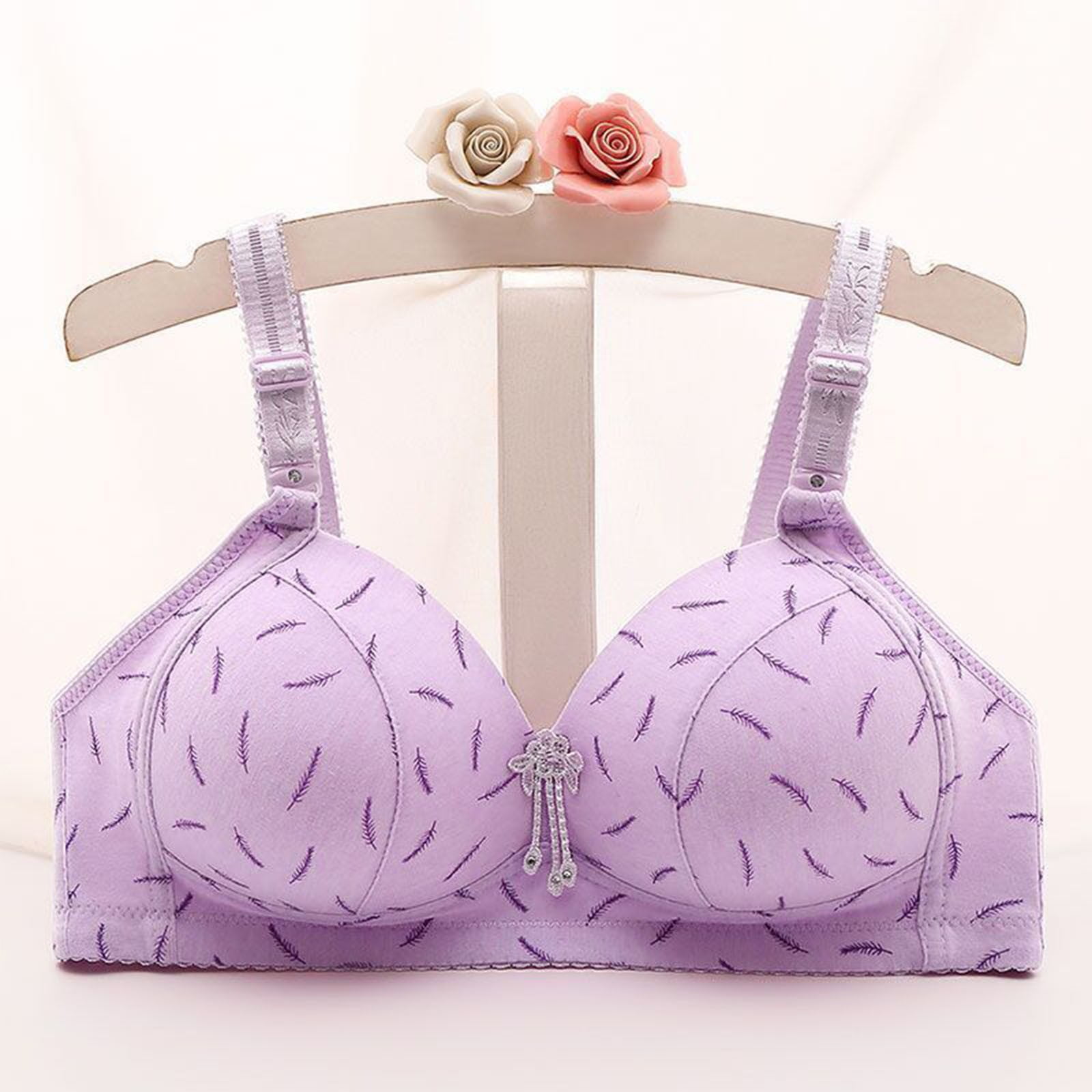 CALAFEBILA Sleep Bras for Women Plus Size Wirefree Push up Full Figure ...