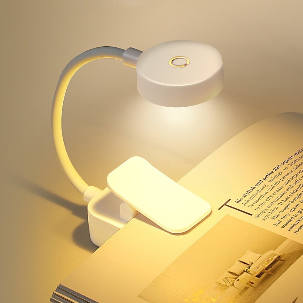 TIANLAIMEI USB Rechargeable Book Light Clip on Desk Lamp, Portable Mini ...