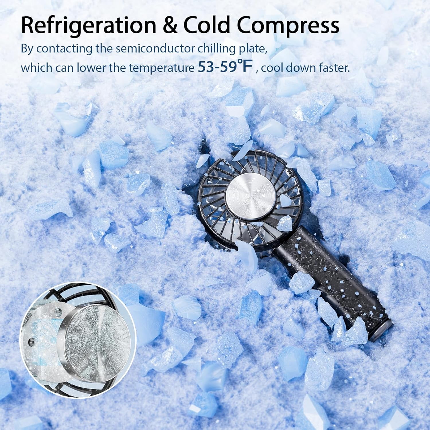 TIANMZC-5000mAh Handheld Cooling Fan, Mini Portable AC Fan Rechargeable ...