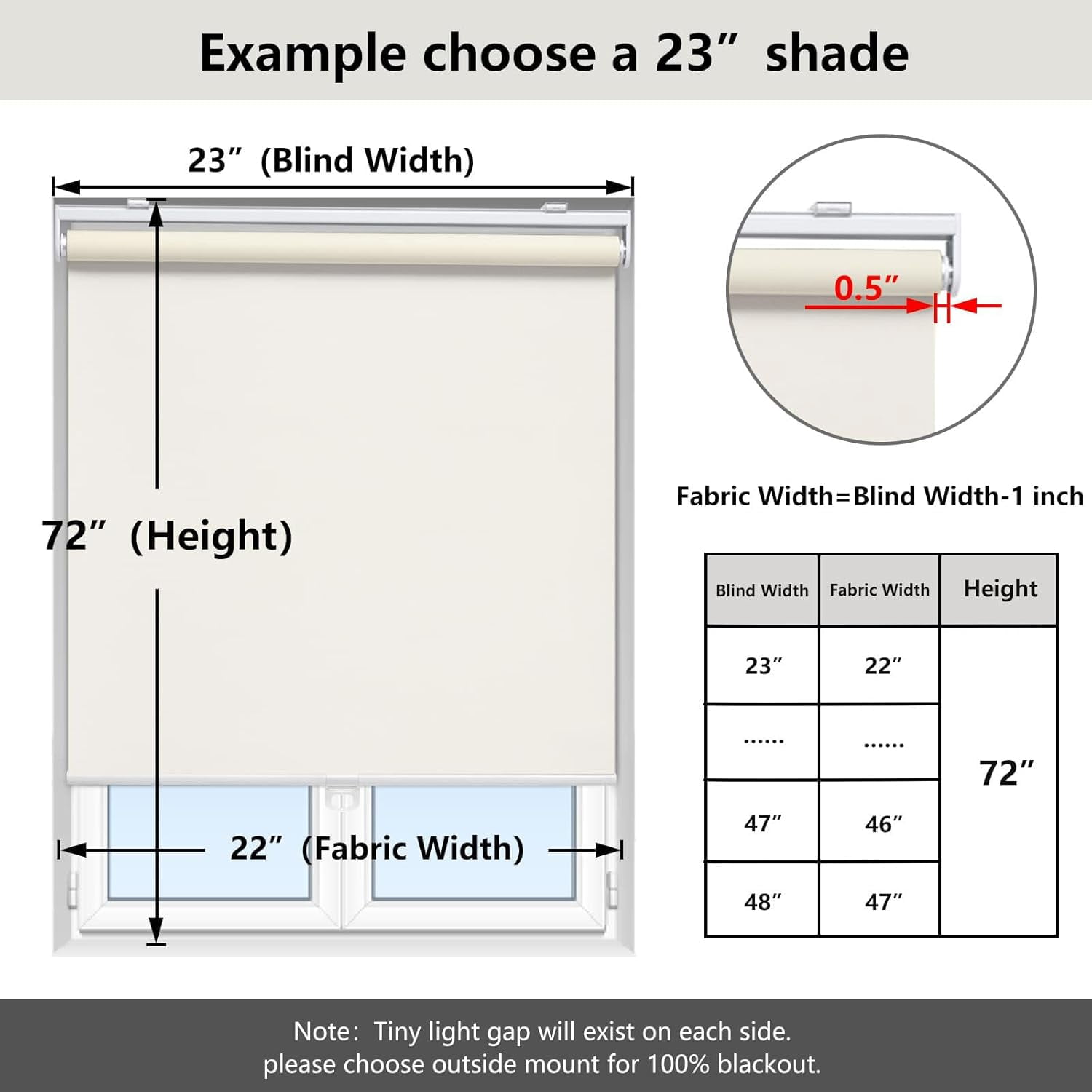 TIANMZC-Cordless Roller Shades Blackout Blinds for Windows Room ...