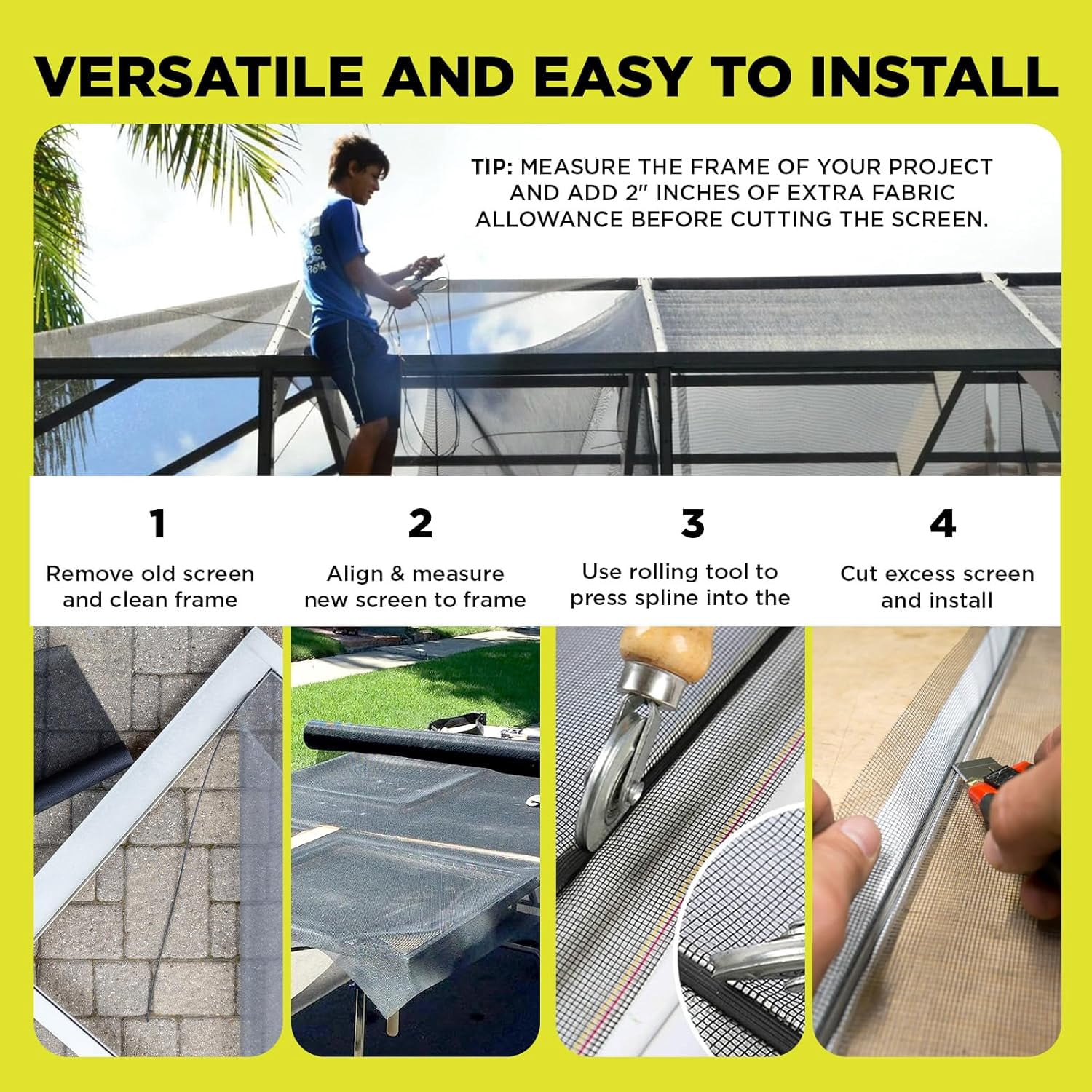 TIANMZC-DOCA 72 in x 100 ft Window Screen Mesh - Window Screen ...