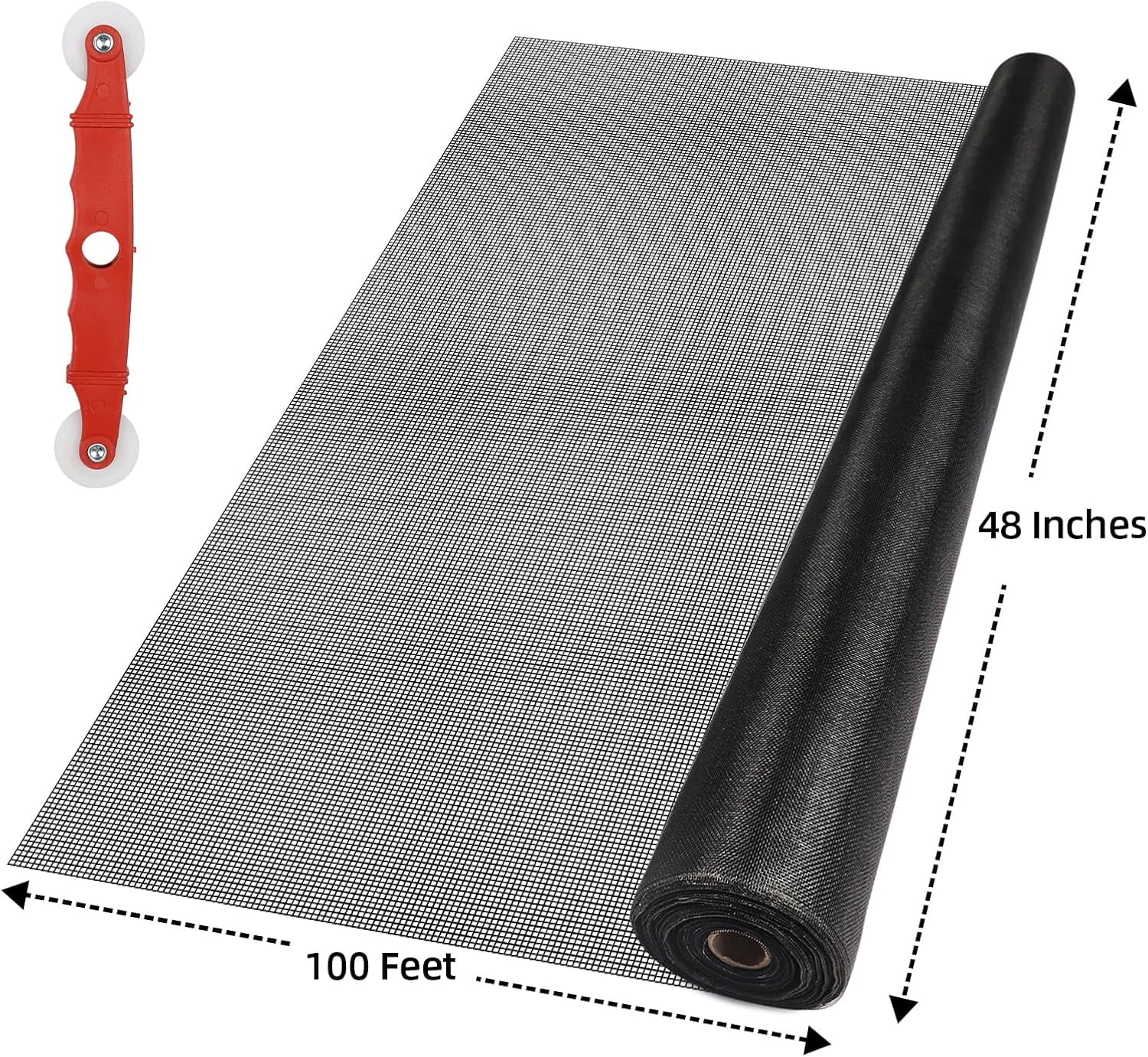 TIANMZC-Fiberglass Window Screen Mesh Roll - 48"x100', Easy-to-Cut ...