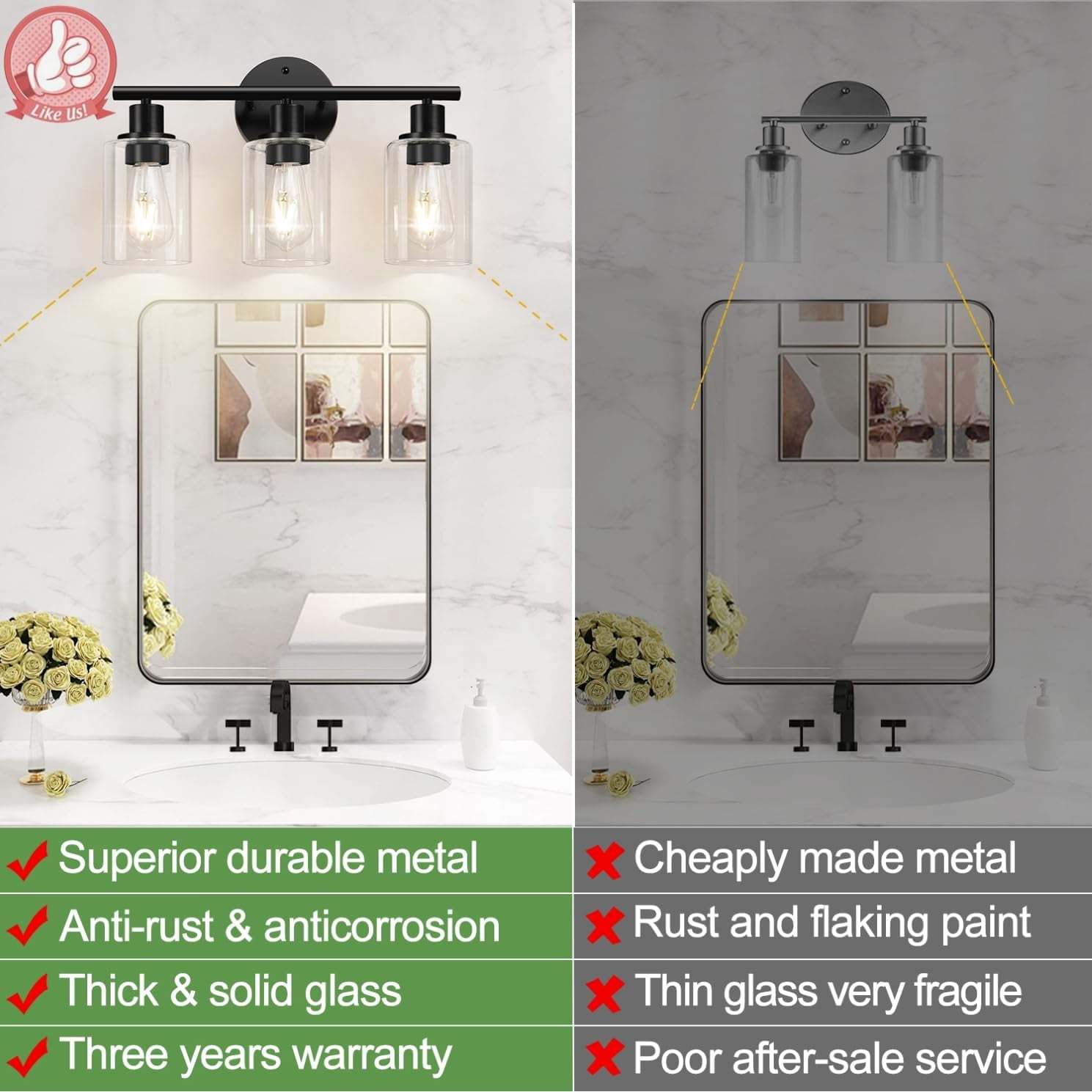 TIANMZC-Outdoor Wall Light Fixtures, Exterior Waterproof Lanterns ...