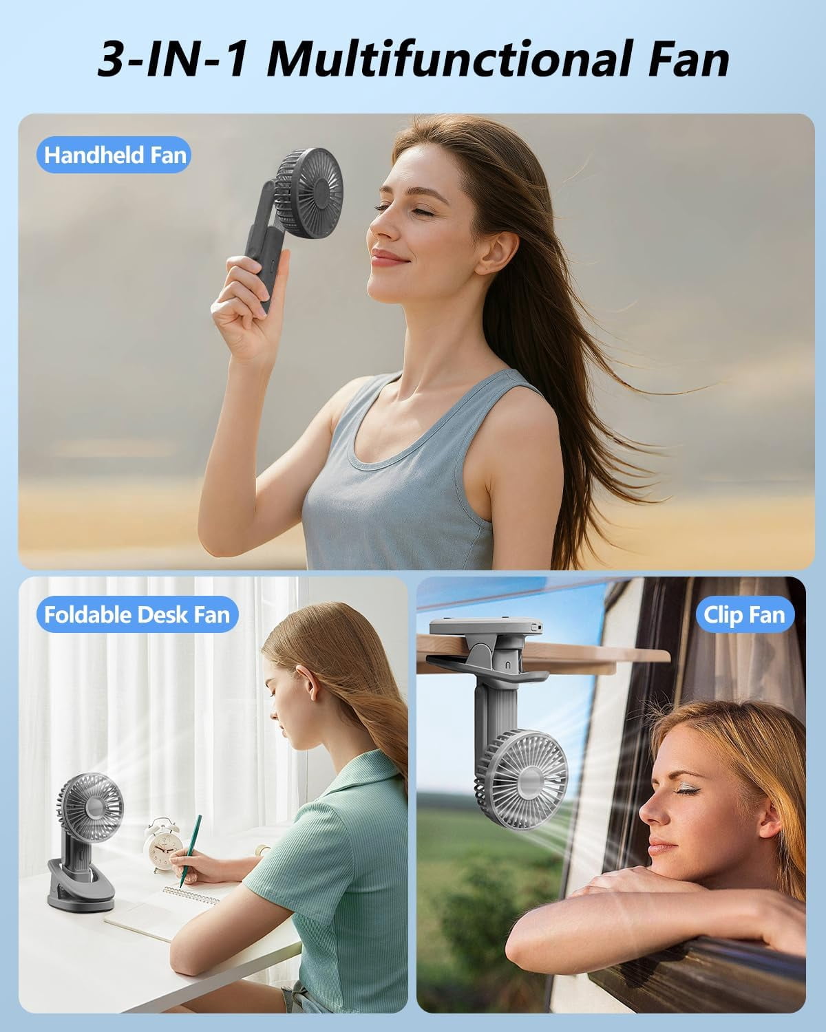 TIANMZC-Portable Handheld Turbo Fan, Powerful Mini Handheld Fan ...