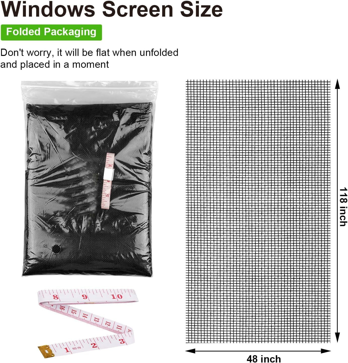 TIANMZC-Replacement Window Screens, 48X118 Inch Durable Window Screen ...