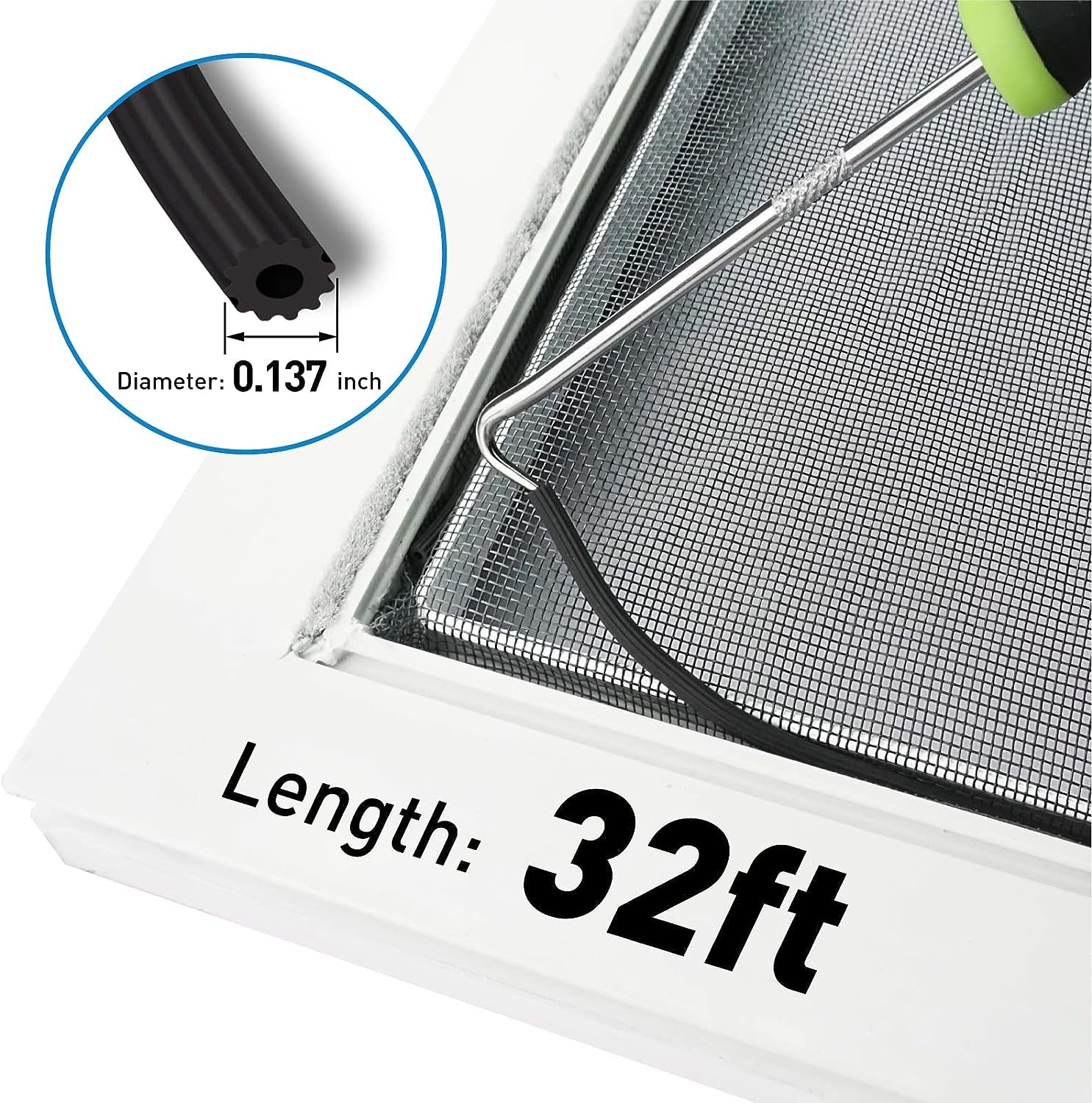 TIANMZC-Window Screen Replacement Kit, 36"W × 90"L Durable Polyester ...