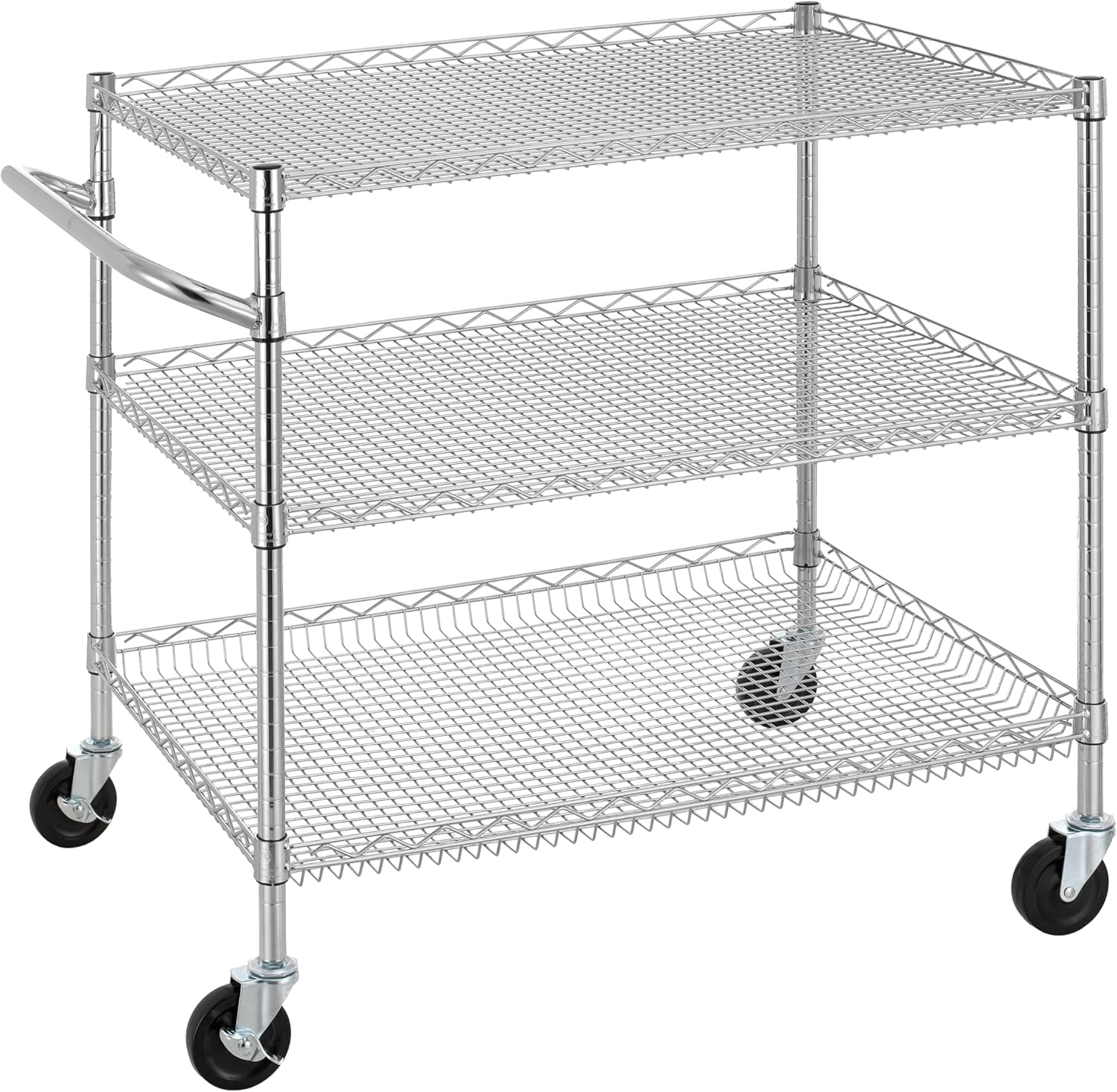 TIANTAI 3 Tier Heavy Duty Commercial Grade Utility Cart, Wire Rolling ...