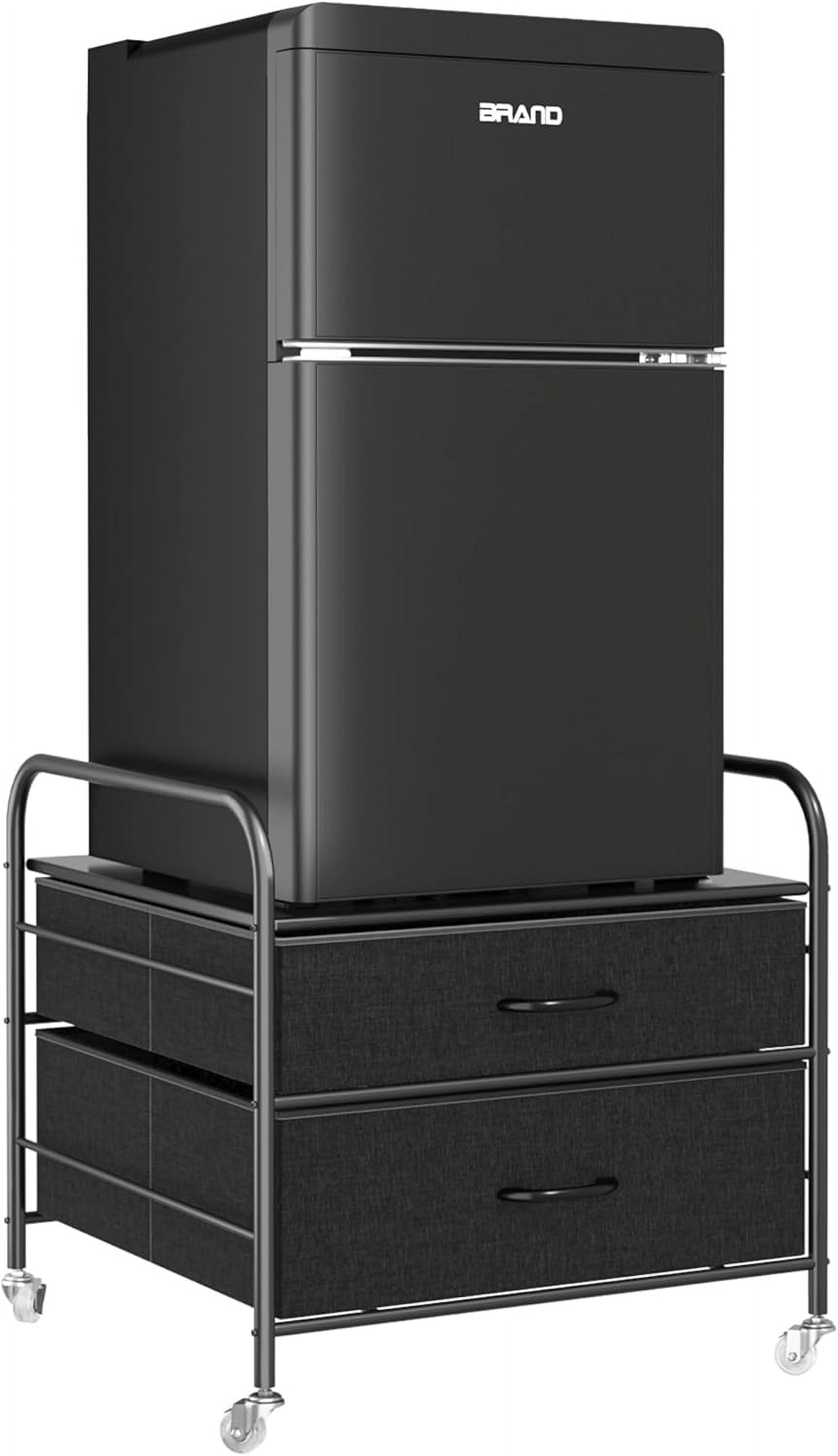 TIANTAI Mini Fridge Stand with Storage, Mini Fridge Stand, 2 Drawer ...