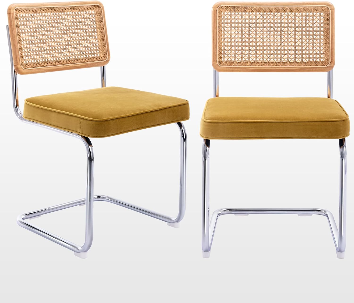 TIANTAI Natural Rattan Dining Chairs Set of 2, Modern Dining Room ...