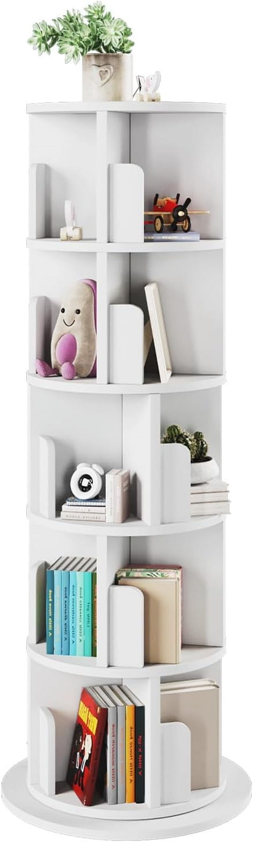 TIANTAI Rotating Bookshelf, Rotating Bookcase for Small Space, 360 ...