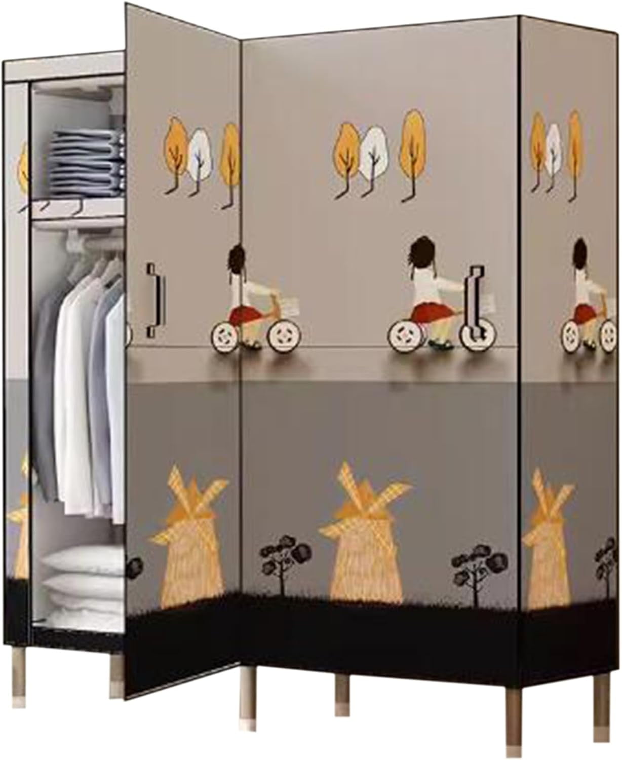 TIANTAI Simple Cloth Wardrobe Closet Thick Steel Pipe Wardrobe Open ...